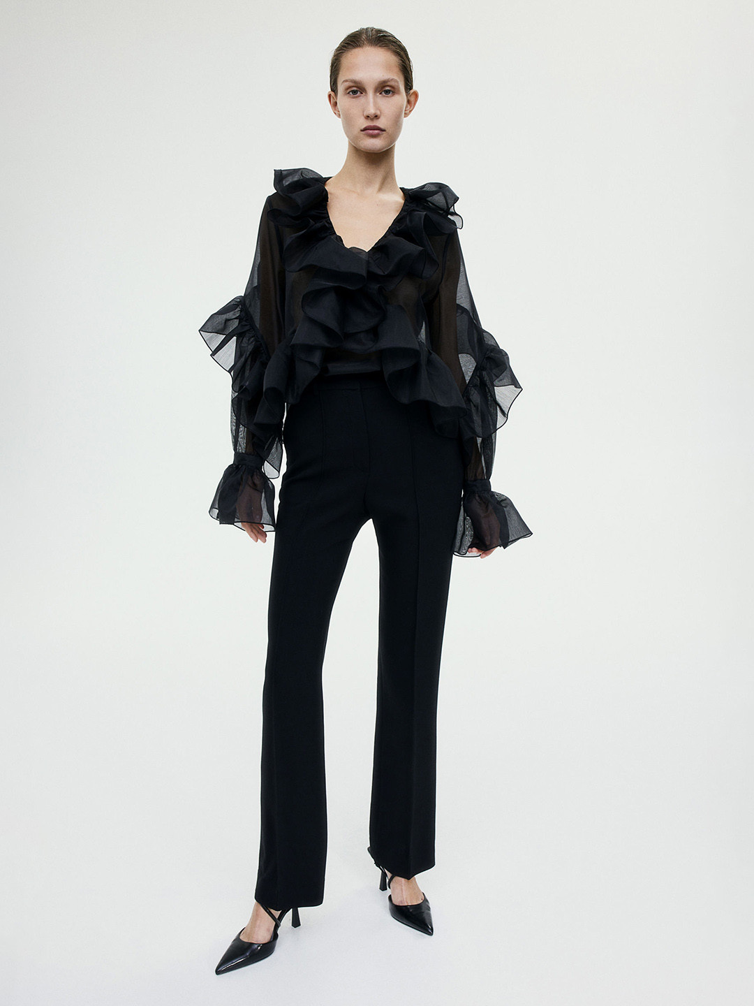 Buy H&M Flounce Trimmed Blouse - Tops for Women 25826102 | Myntra