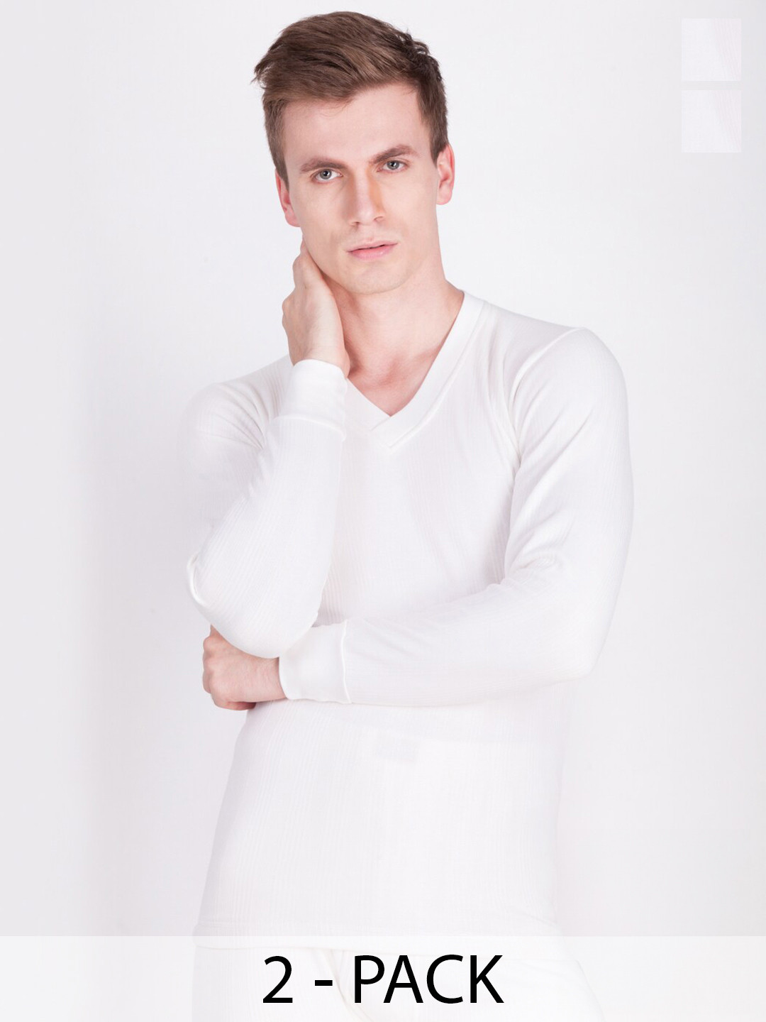 Buy Dollar Ultra Pack Of 2 V Neck Ribbed Cotton Thermal Tops - Thermal ...