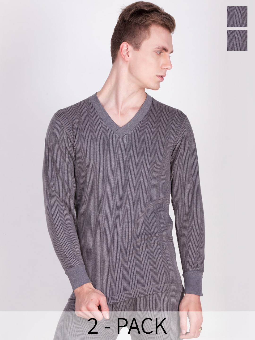 Buy Dollar Ultra Pack Of 2 Striped Cotton Thermal Tops - Thermal Tops ...