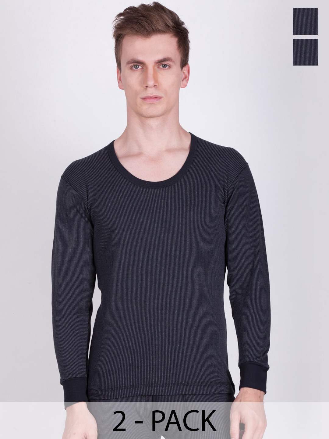 Buy Dollar Ultra Pack Of 2 Cotton Striped Thermal Tops - Thermal Tops ...