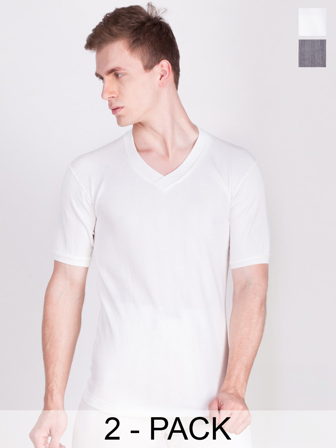 Buy Dollar Ultra Pack Of 2 Ribbed Cotton Thermal Tops - Thermal Tops ...