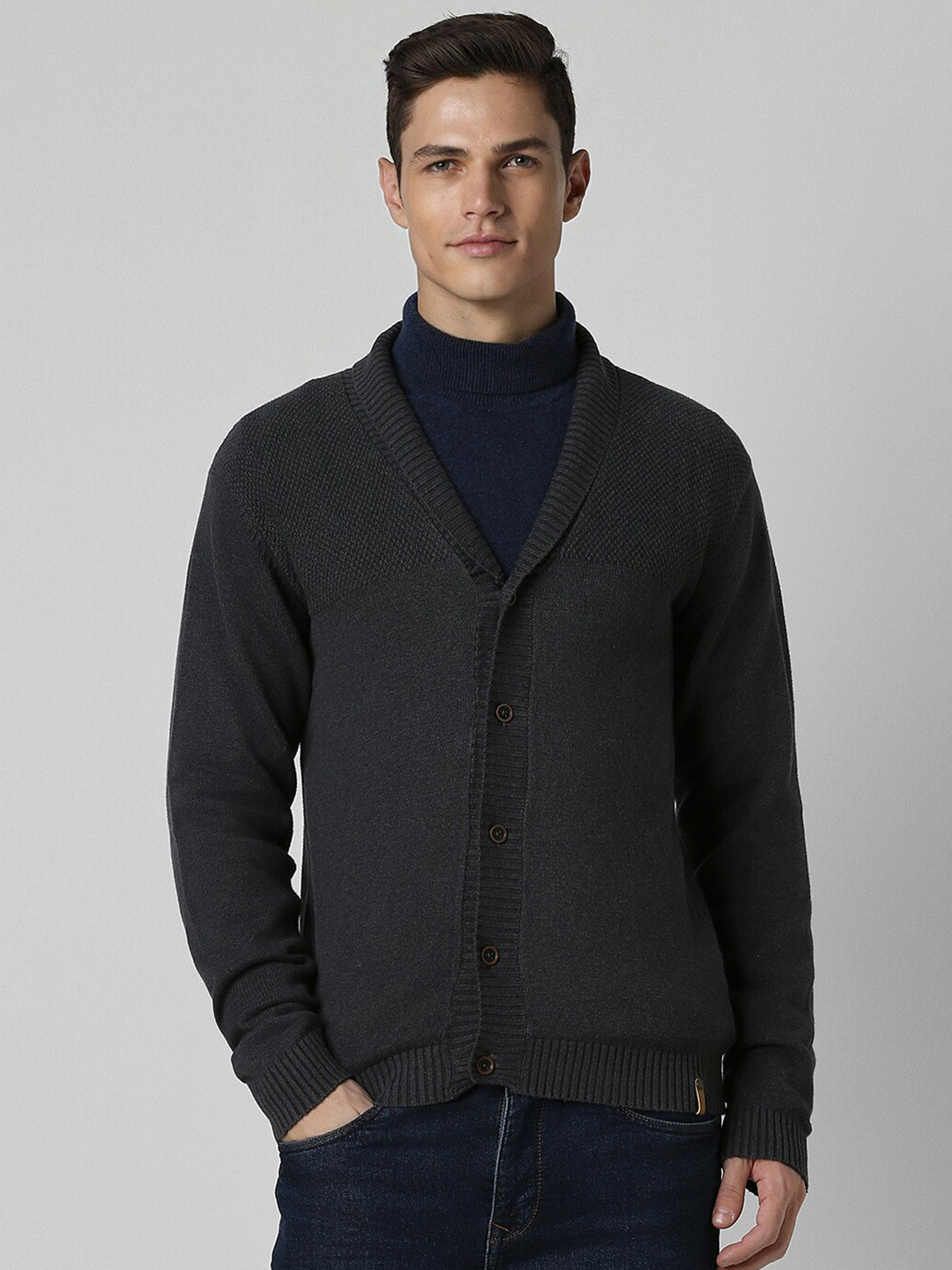 Buy Peter England Casuals V Neck Pure Cotton Cardigan Sweater ...