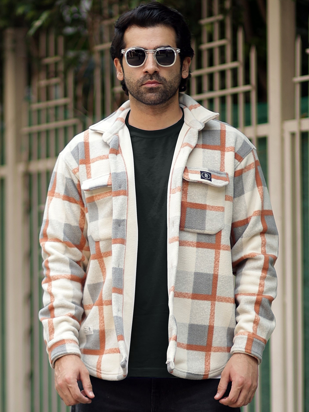 Buy Maniac Checked Spread Collar Casual Shacket - Shirts for Men ...