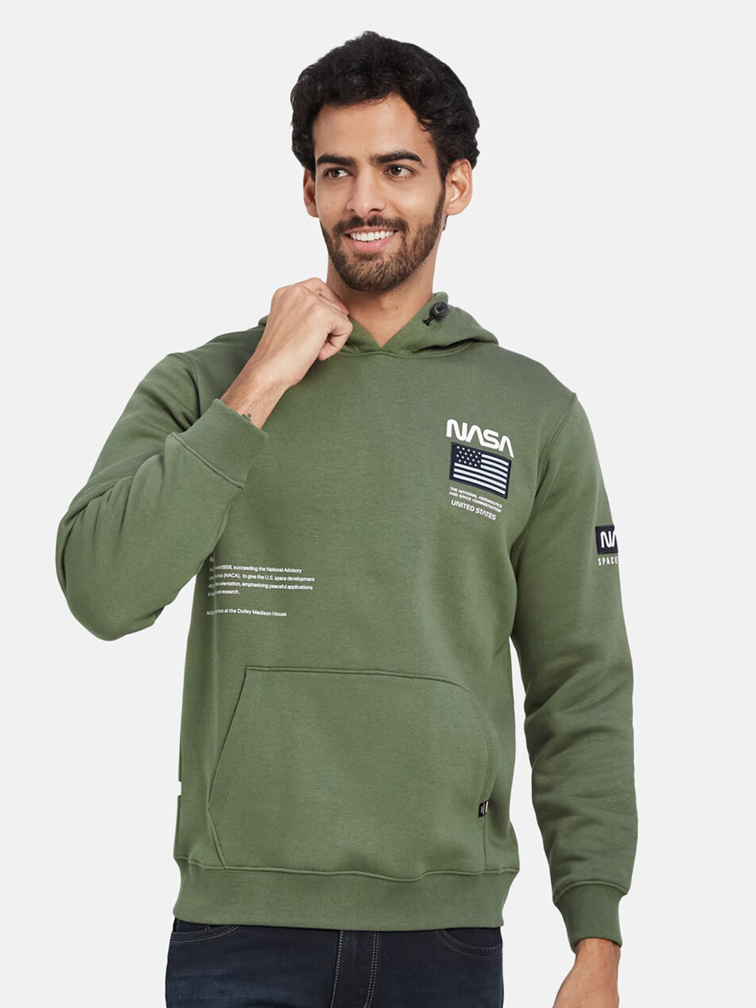 Buy Octave NASA Printed Hooded Fleece Pullover Sweatshirt - Sweatshirts ...