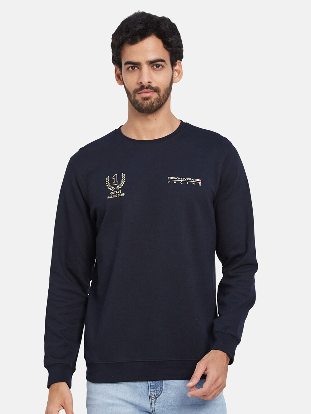 Buy Octave Typography Printed Fleece Pullover - Sweatshirts for Men ...