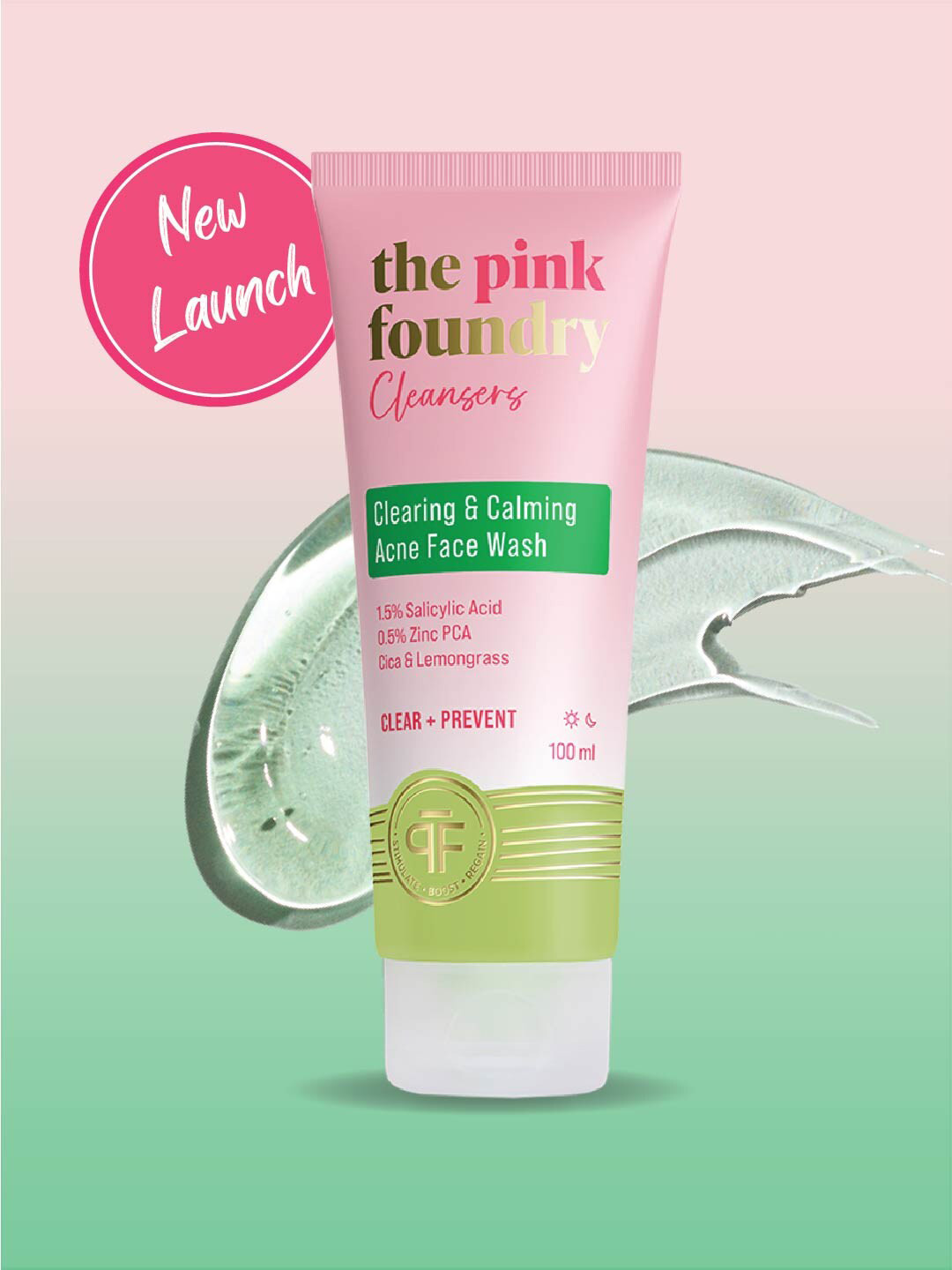 Buy The Pink Foundry Cleansers Clearing & Calming Acne Face Wash 100ml ...