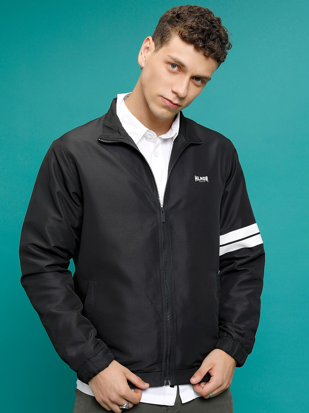 Buy HIGHLANDER Black Mock Collar Sporty Jacket - Jackets for Men ...