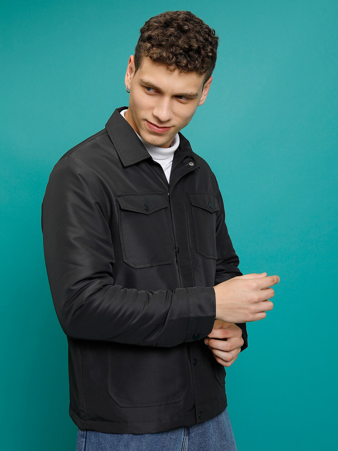 Buy KETCH Black Spread Collar Tailored Jacket - Jackets for Men ...