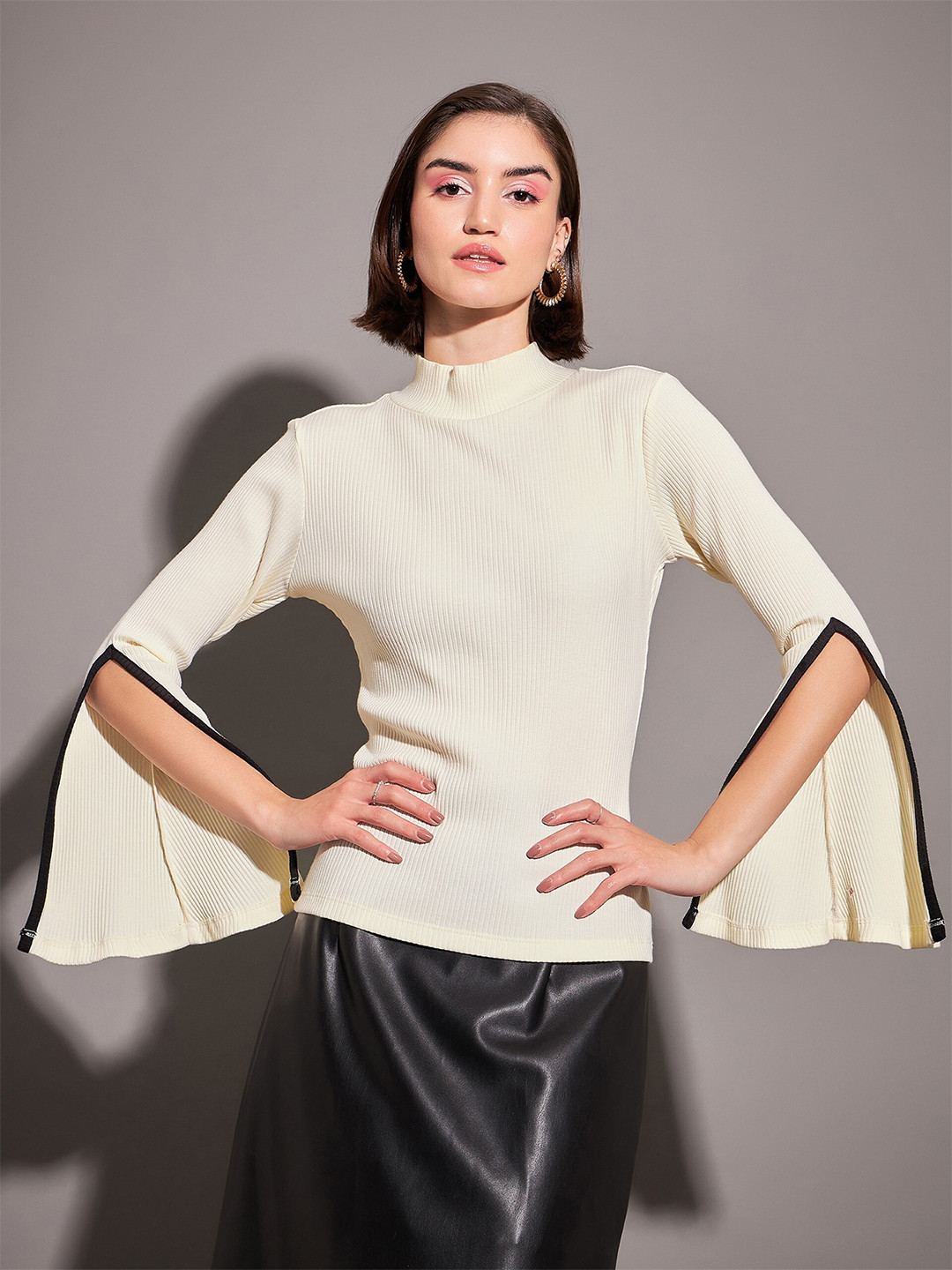 Buy SASSAFRAS Off White Slit Sleeves Top - Tops for Women 25874864 | Myntra