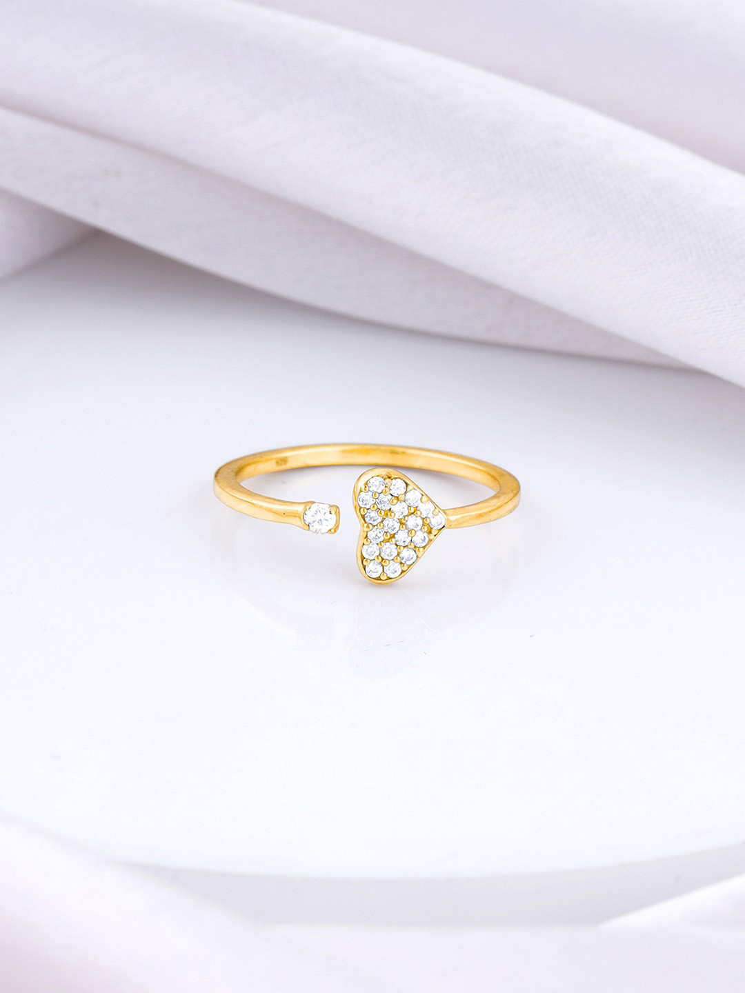 Buy GIVA 925 Sterling Silver Gold Plated Stone Studded Adjustable Heart ...