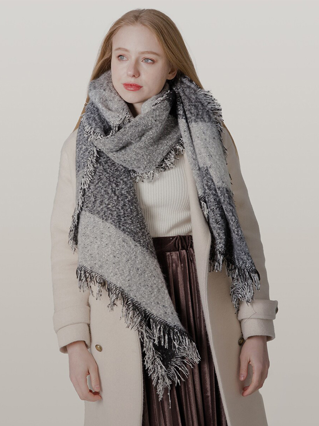 Buy JC Collection Self Design Tasselled Border Scarf - Scarves for ...