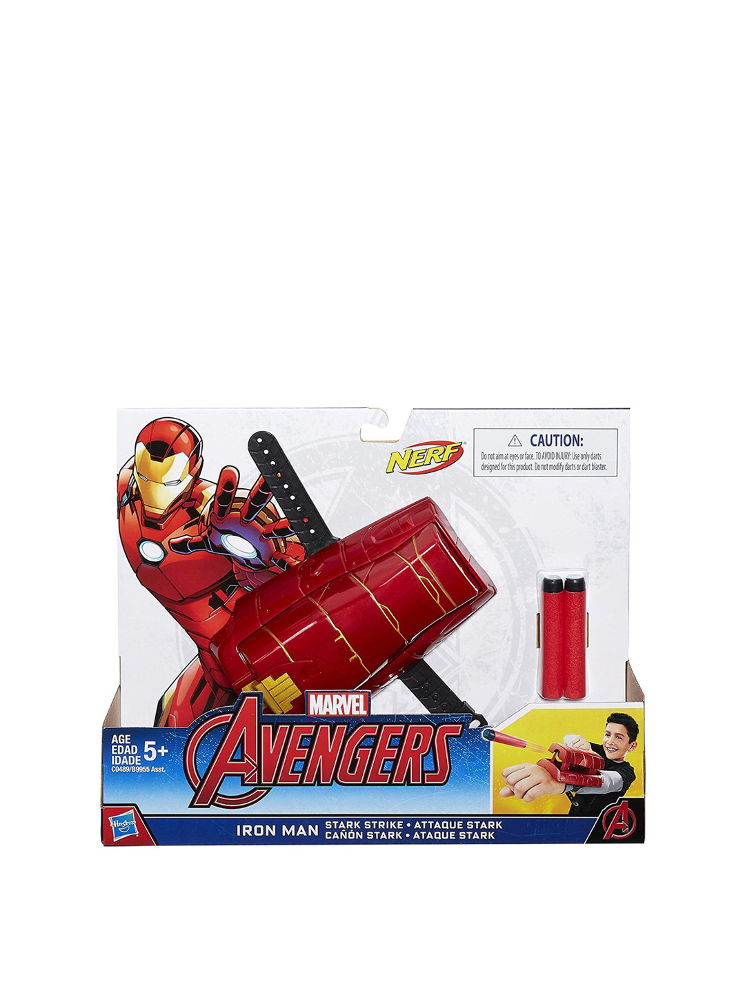 Buy Hasbro Kids Red Marvel Avengers Iron Man Gauntlet And Hidden Dart ...