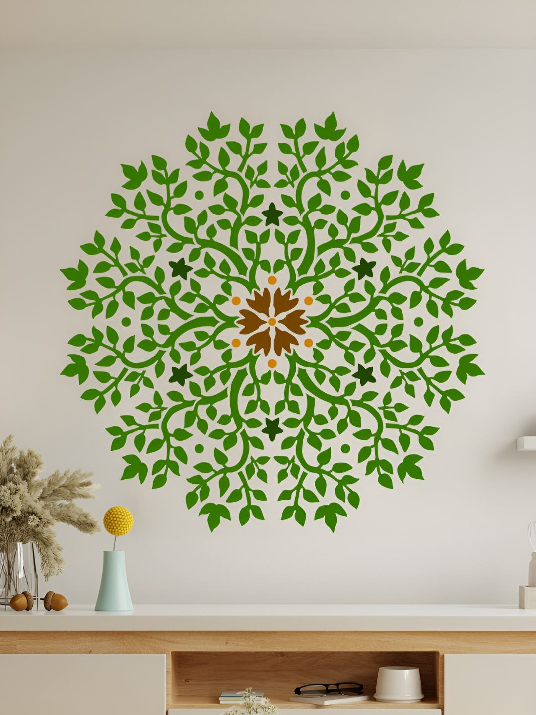 Buy KAYRA DECOR White Mandala Design Wall Stencil - Decals And Stickers ...