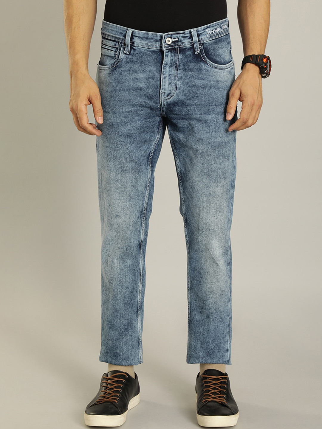 Buy Indian Terrain Men Brooklyn Slim Fit Mid Rise Clean Look Heavy Fade ...