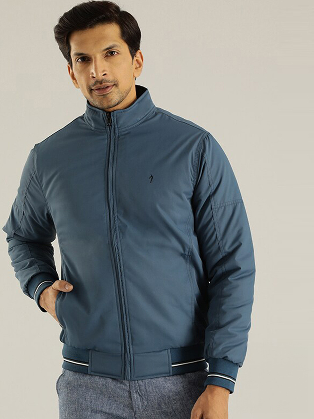 Buy Indian Terrain Mock Collar Reversible Bomber Jacket - Jackets for ...