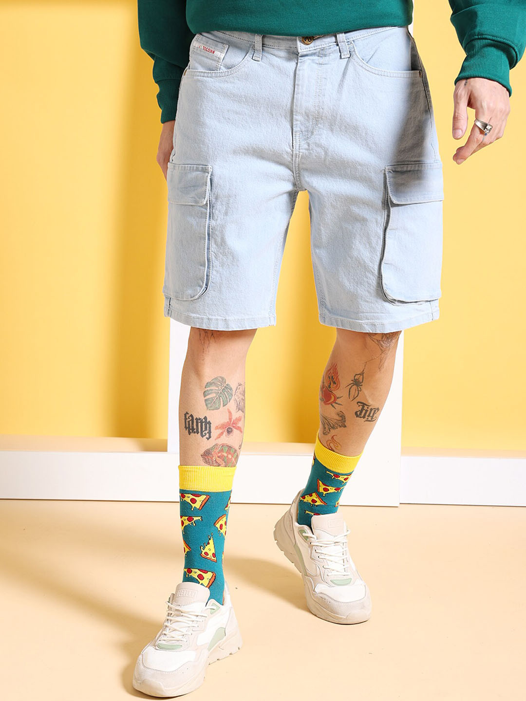Buy The Indian Garage Co Men Mid Rise Cotton Cargos Shorts - Shorts for ...