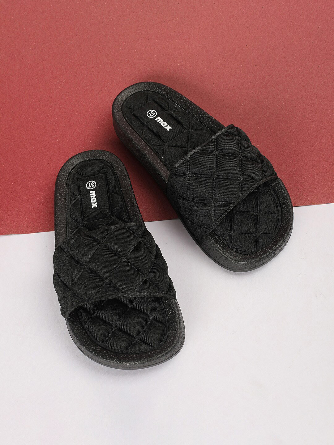 Buy Max Women Quilted Open Toe Sliders - Flip Flops for Women 25885806 ...