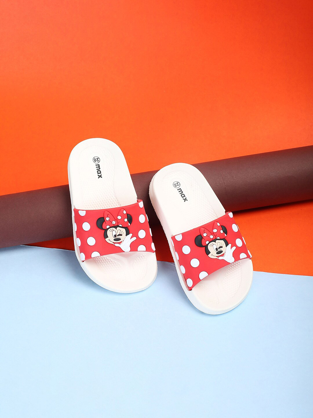 Buy Max Girls Minne Mouse Printed Sliders - Flip Flops for Girls ...
