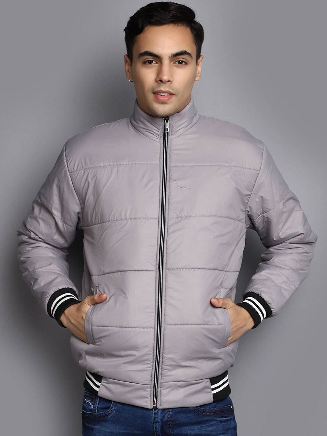 Buy V Mart Mock Collar Acrylic Lightweight Padded Jacket - Jackets for ...