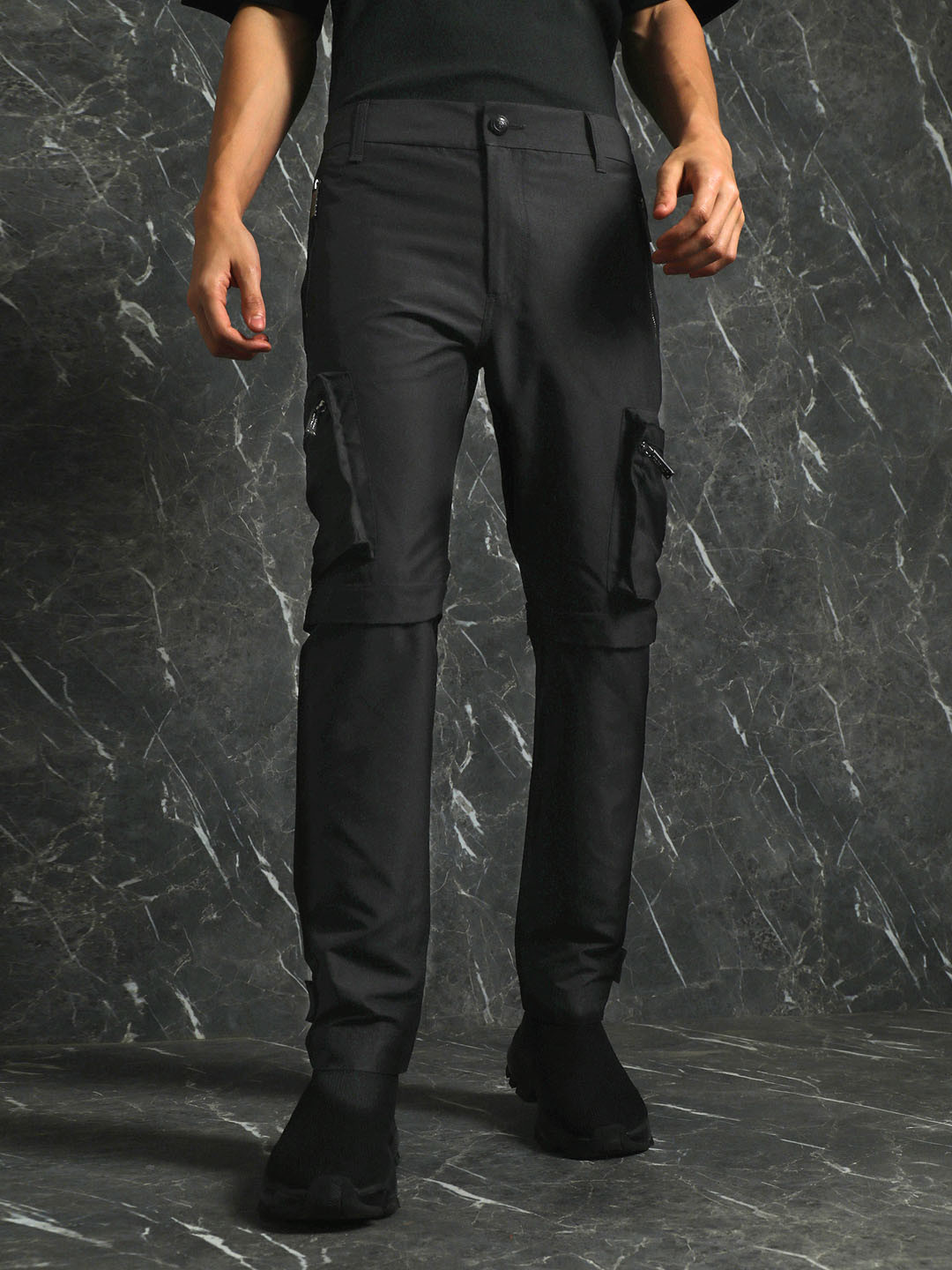 Buy Breakbounce Men Black Cotton Slim Fit Cargo Jogger - Track Pants ...