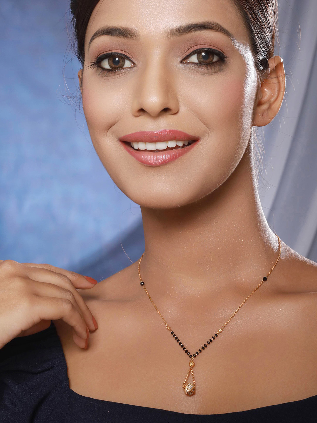 Buy Anouk Gold Plated Stone Studded & Beaded Mangalsutra - Mangalsutra ...