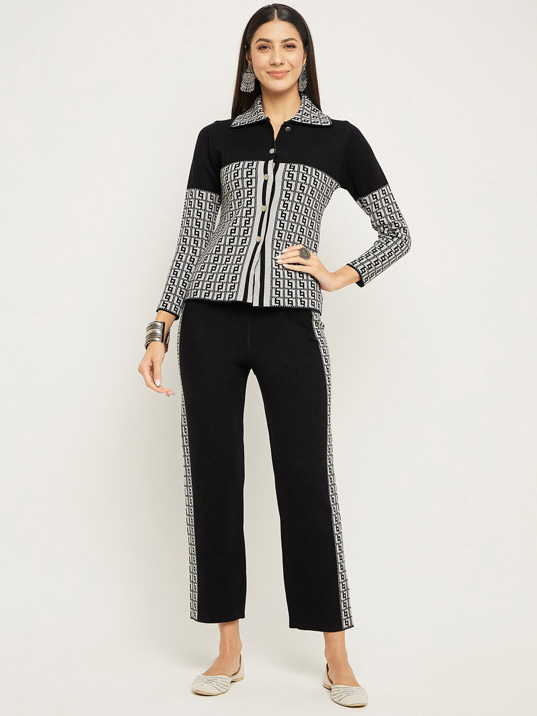 Buy Zigo Self Design Top With Trousers - Co Ords for Women 25888200 ...