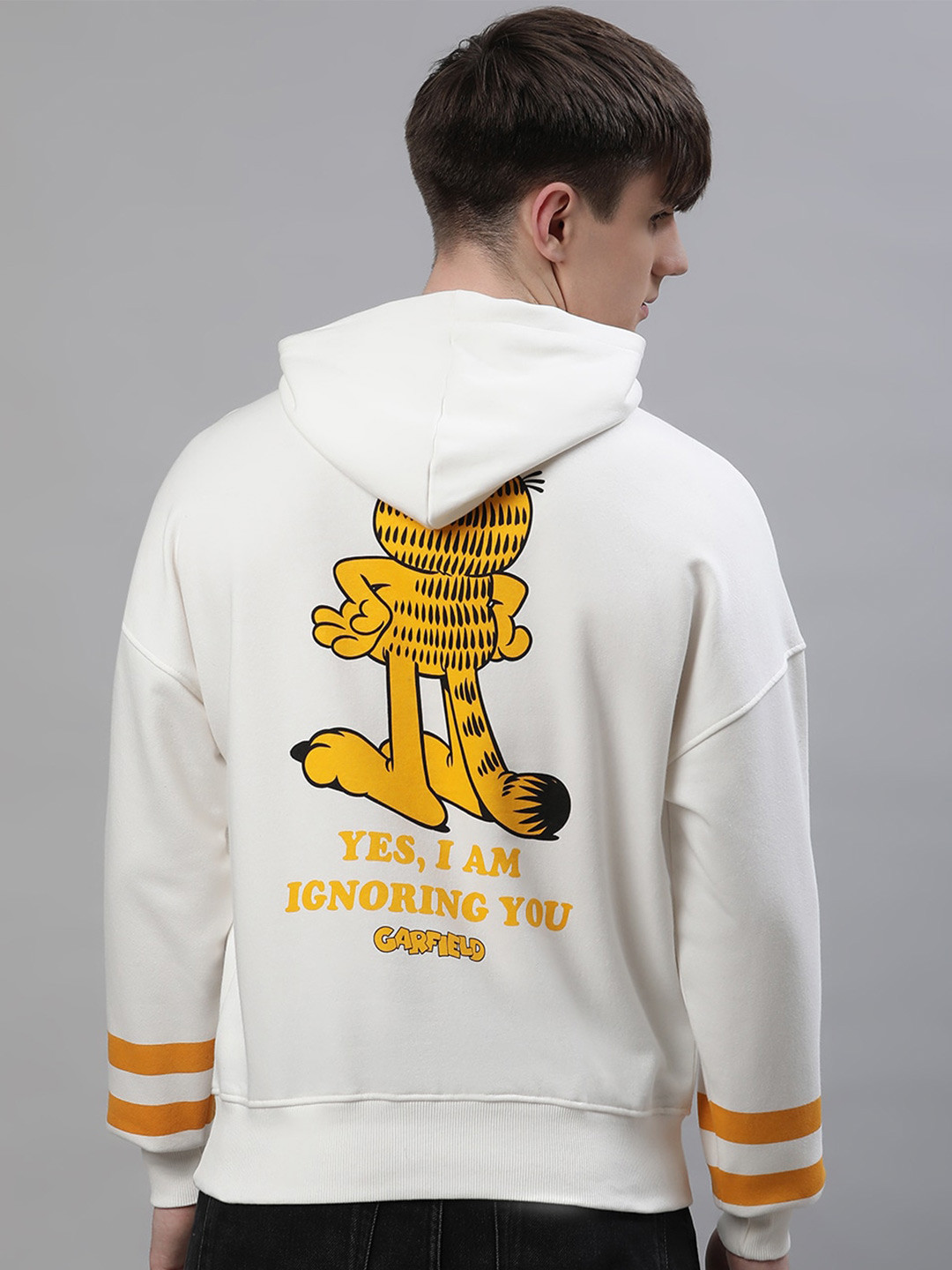 Buy Free Authority Garfield Printed Loose Fit Hoodie - Sweatshirts for ...