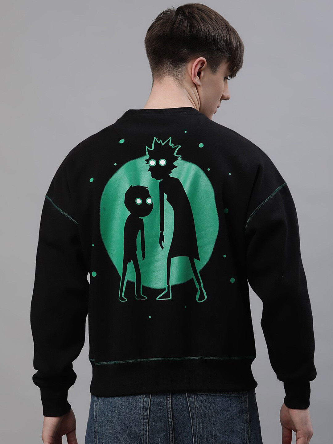 Buy Free Authority Men Rick & Morty Printed Loose Fit Sweatshirt ...