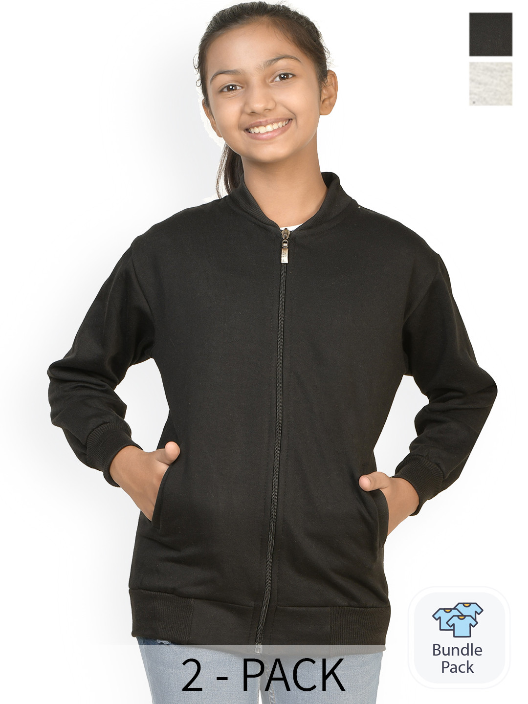 Buy BAESD Girls Pack Of 2 Fleece Lightweight Bomber Jacket - Jackets ...