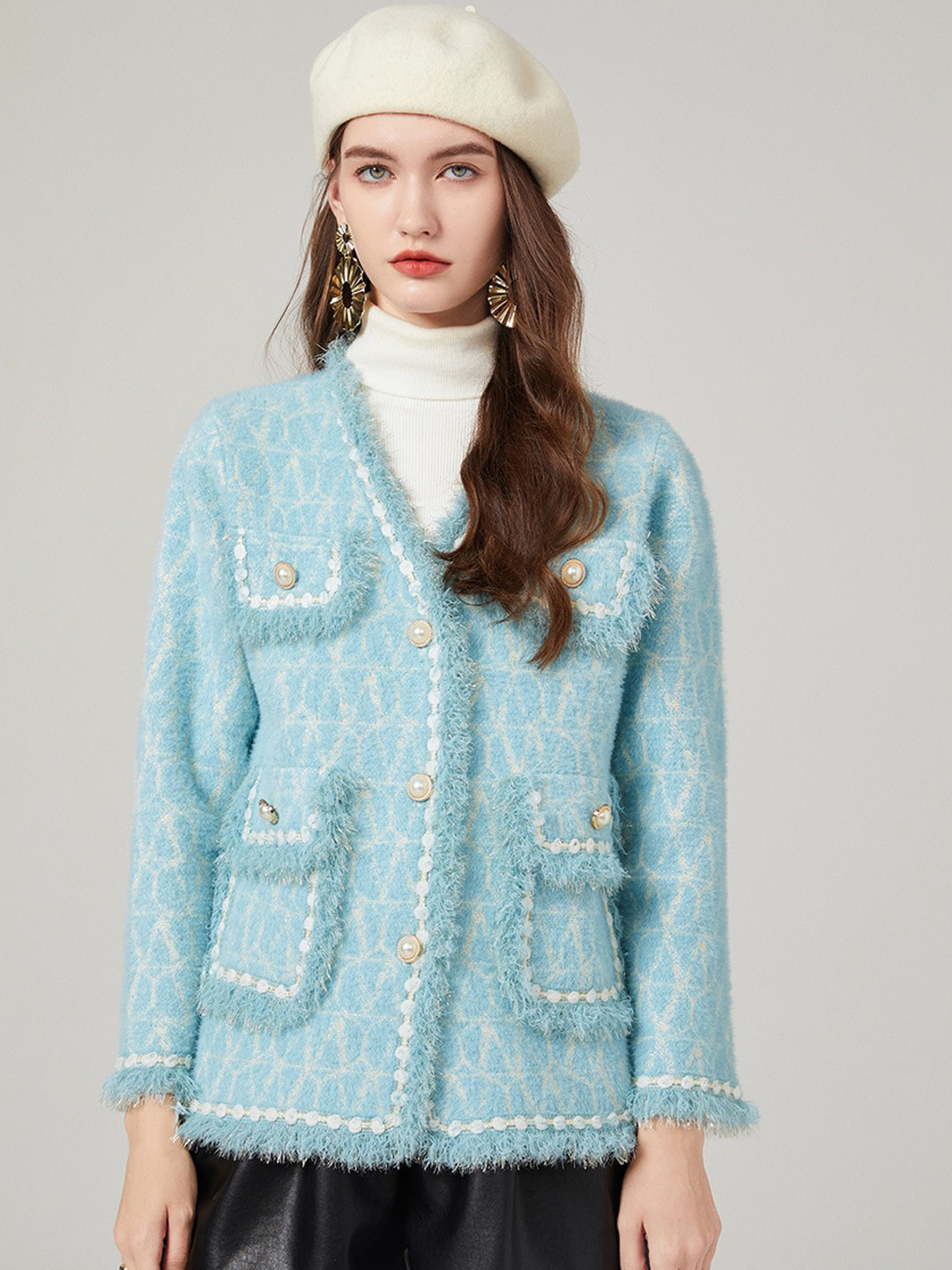 Buy JC Collection Self Design Long Sleeves Overcoat - Coats for Women ...