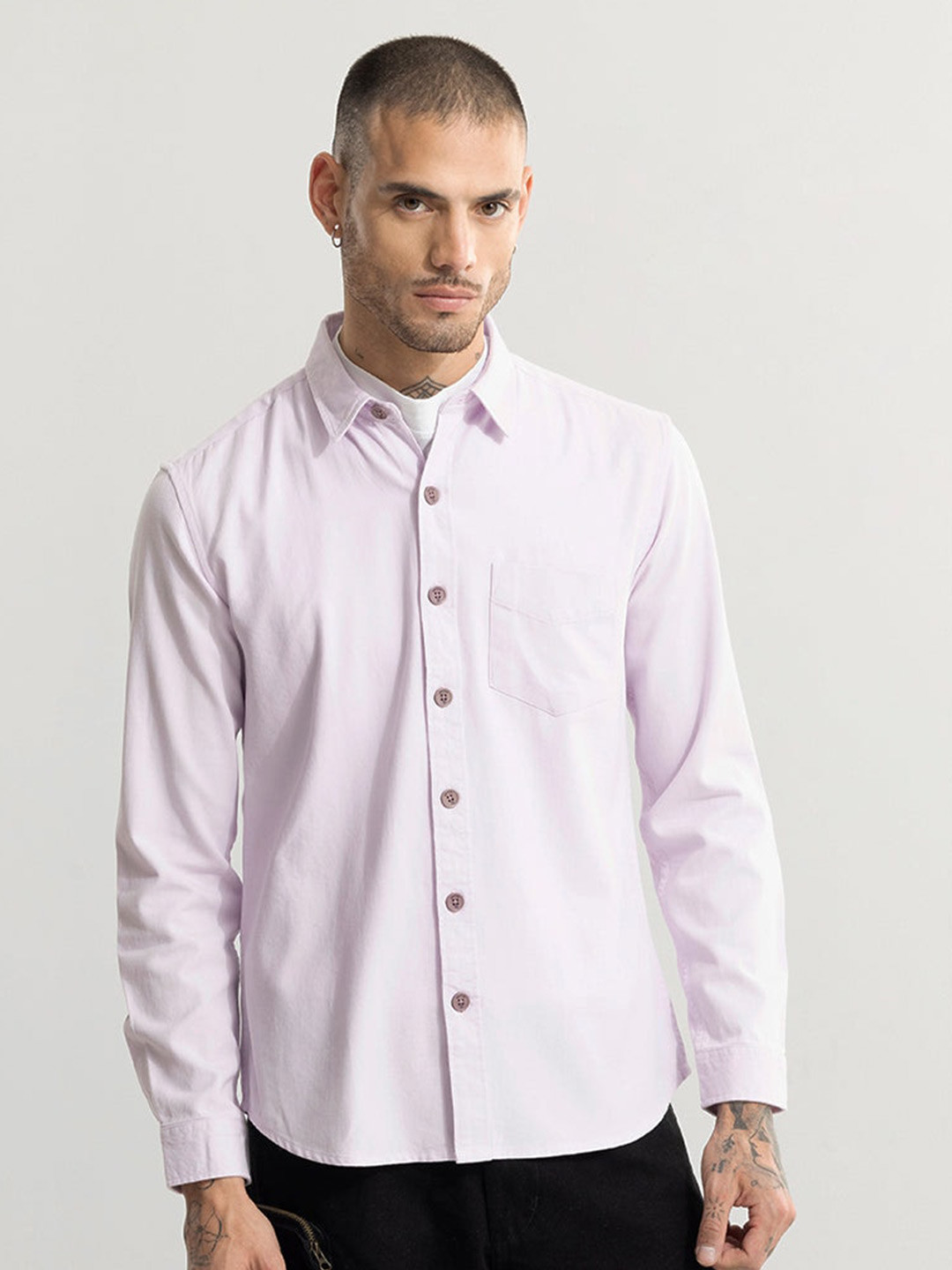 Buy Snitch Pink Classic Pure Cotton Casual Shirt - Shirts for Men ...