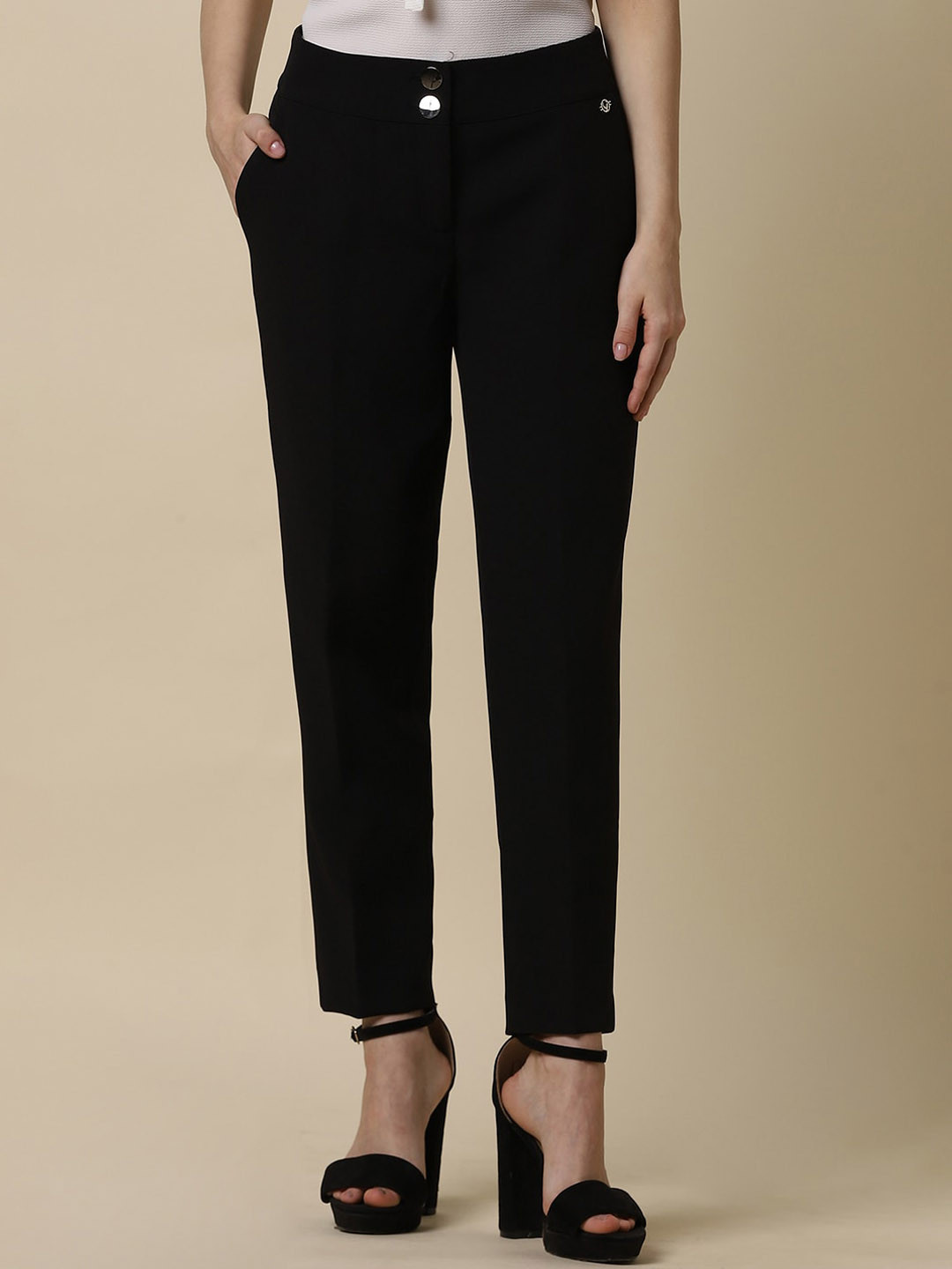 Buy Allen Solly Woman Regular Fit Formal Trousers - Trousers for Women ...