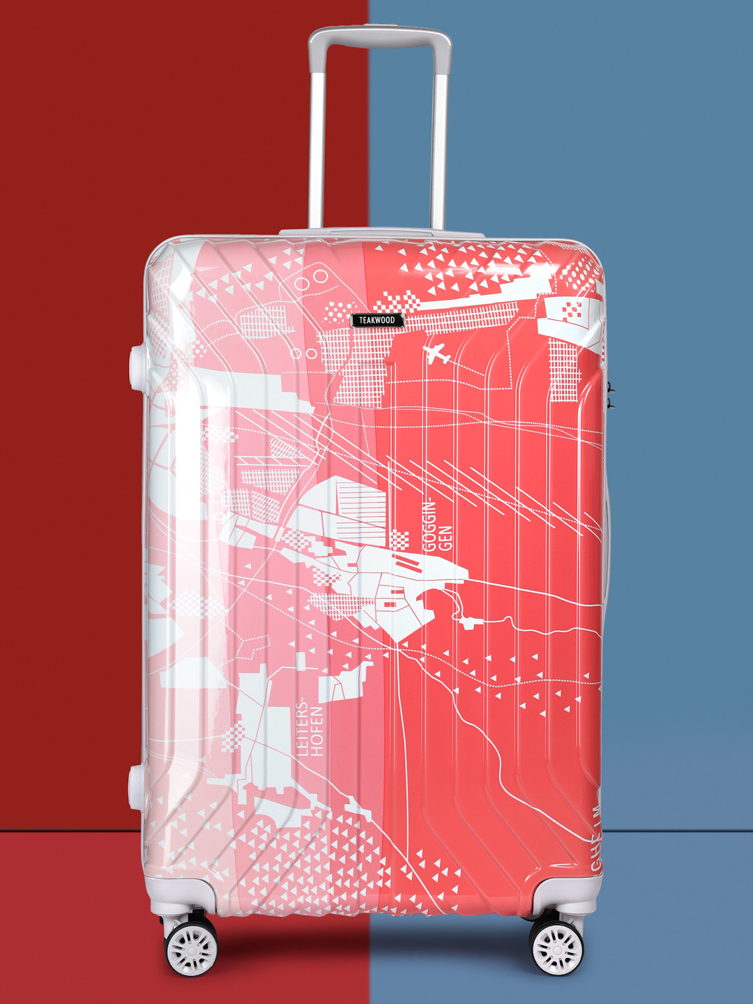 Buy Teakwood Leathers Set Of 3 Map Printed 360 Degree Rotation Hard ...