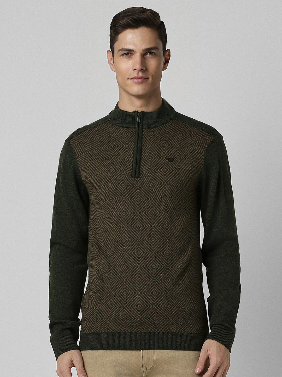 Buy Peter England Casuals Self Design Acrylic Pullover - Sweaters for ...