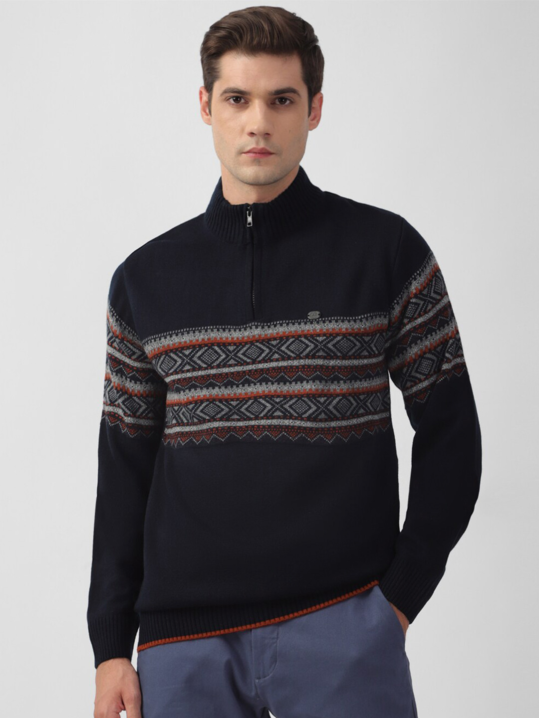 Buy Peter England Casuals Self Design Acrylic Pullover - Sweaters for ...