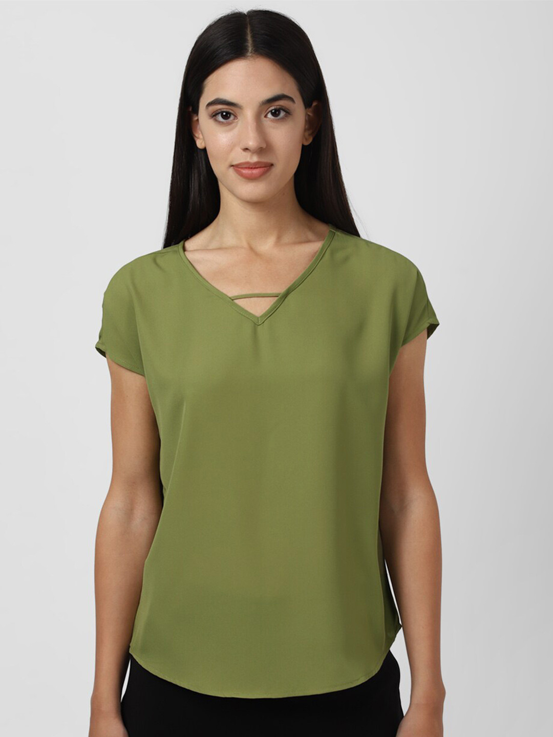 Buy Van Heusen Woman V Neck Extended Sleeves Formal Top - Tops for ...