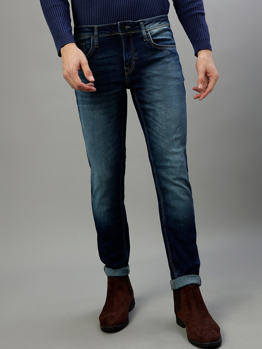Buy Antony Morato Men Slim Fit Clean Look Heavy Fade Stretchable Jeans ...