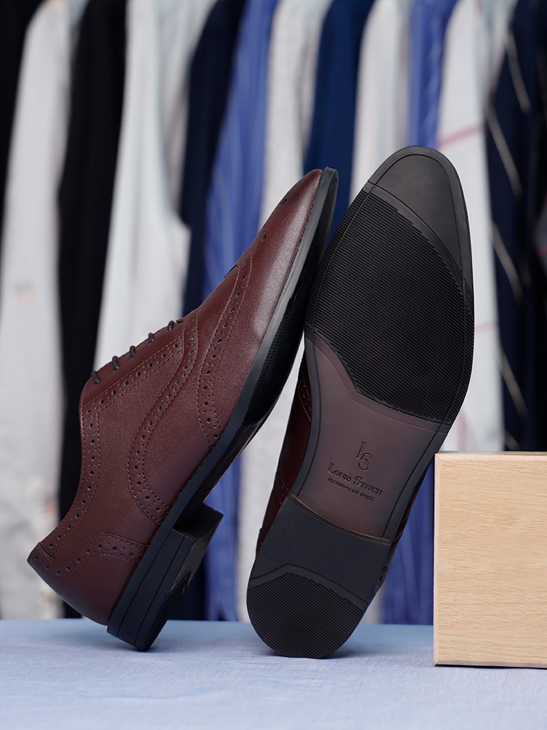 Buy LOUIS STITCH Men Textured Formal Lace Up Brogue Shoes - Formal ...