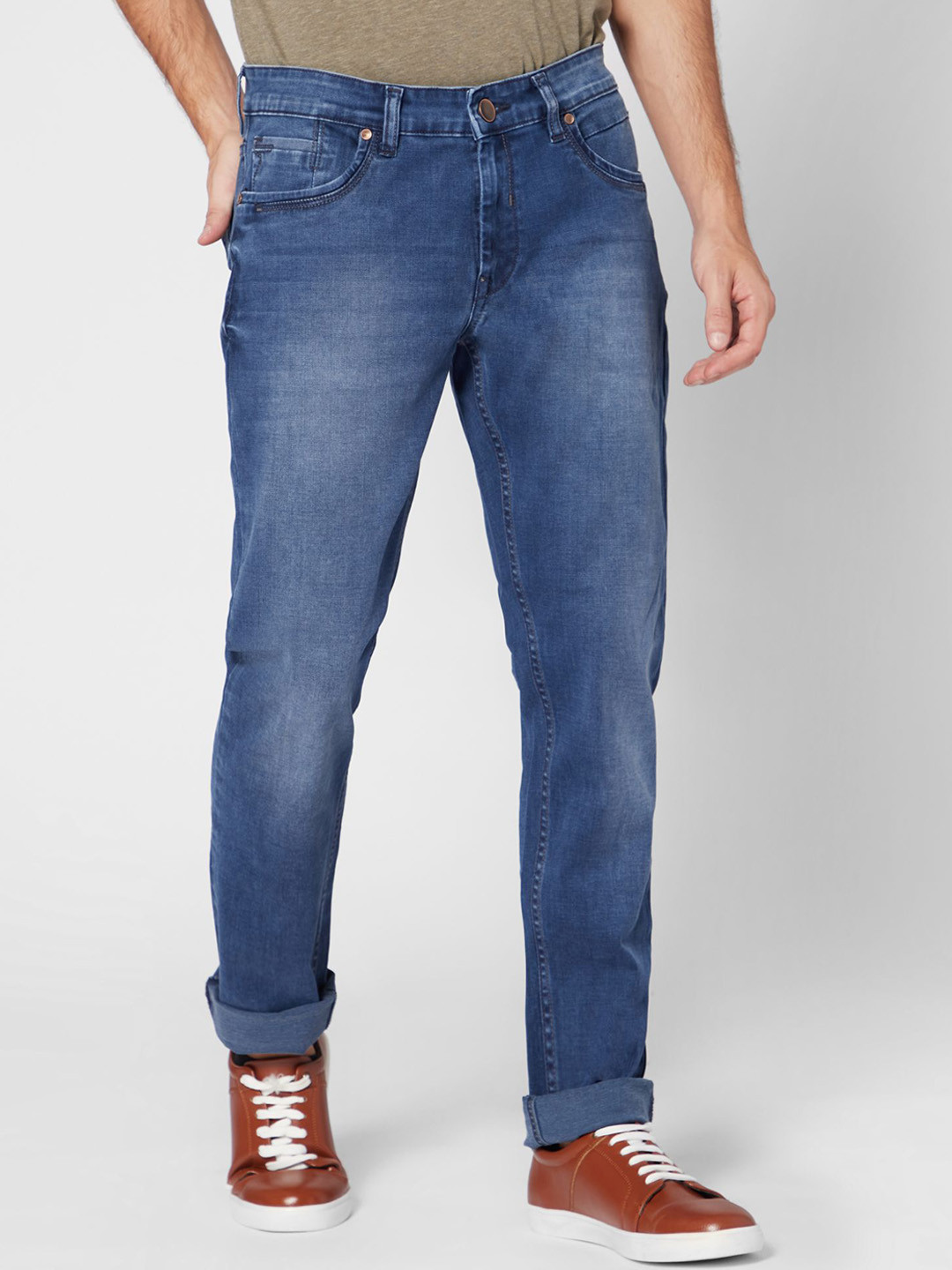 Buy ROCKING SWAMY Men Slim Fit Light Fade Clean Look Stretchable Jeans ...