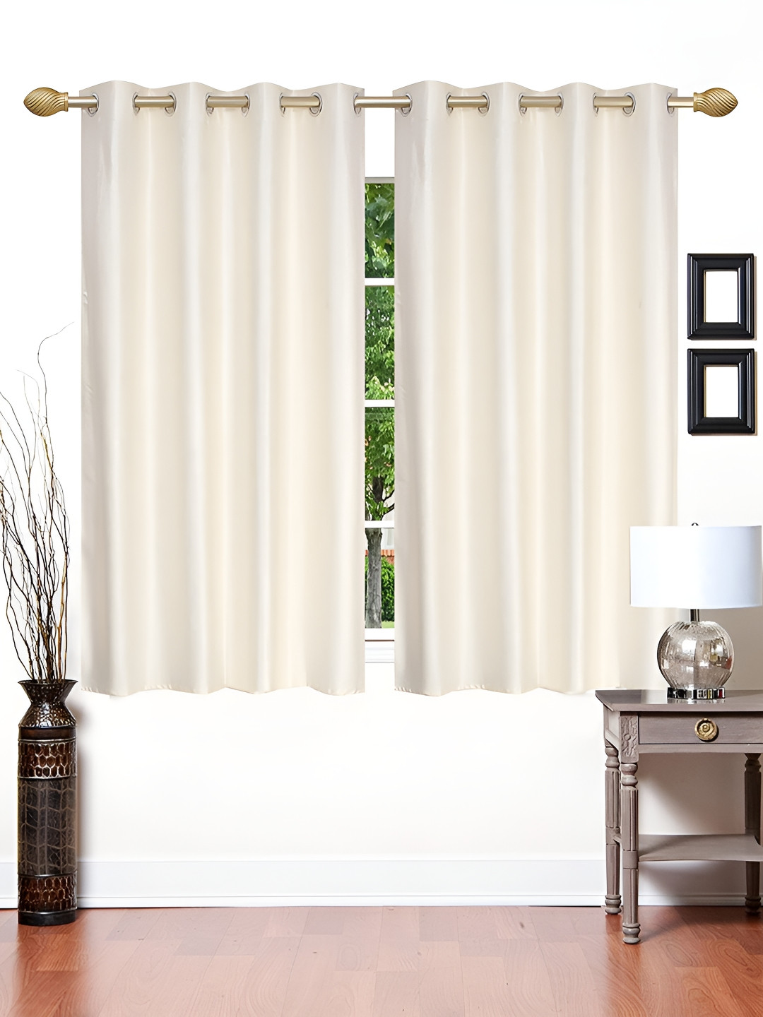 Buy THE CONVERSION Cream 2 Pieces Window Curtains - Curtains And Sheers ...