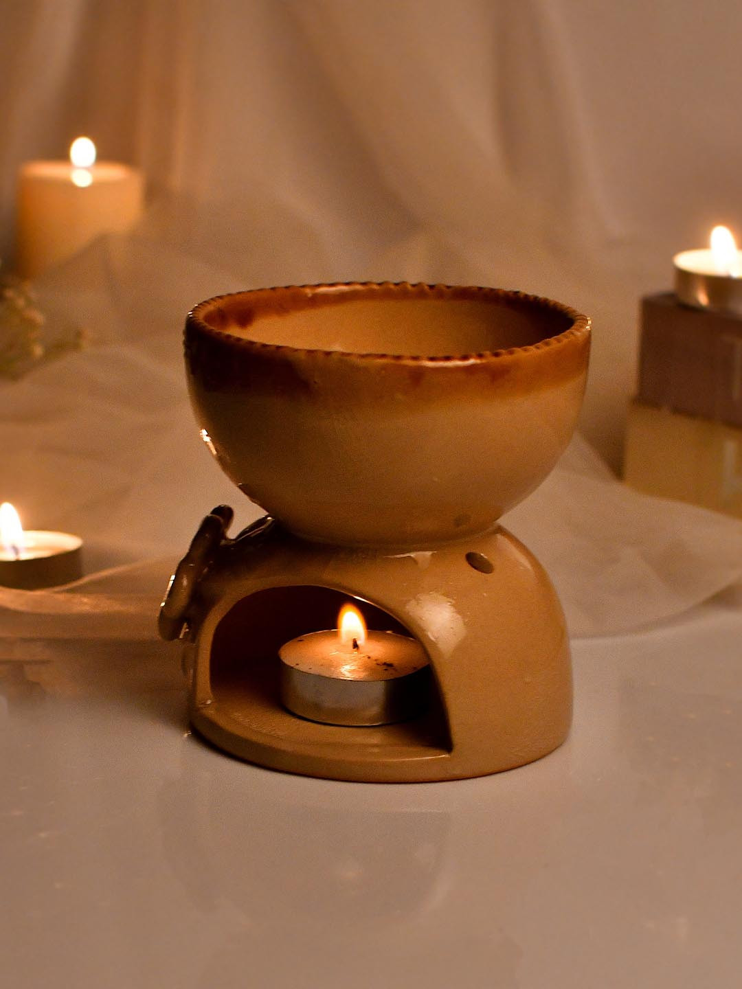 Buy TAYHAA Beige Elegant Floral Shape Aroma Oil Diffuser - Aroma Oil ...