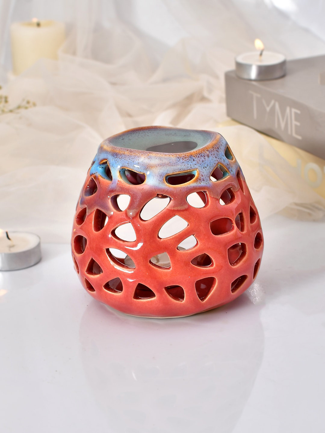 Buy TAYHAA Mist Red & Blue Ceramic Aroma Oil Diffuser - Aroma Oil ...