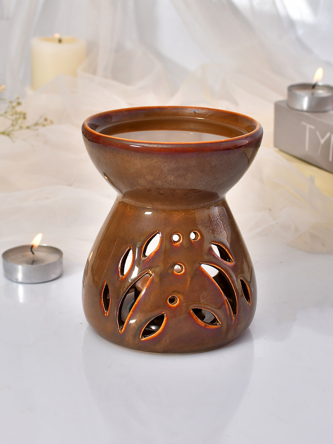 Buy TAYHAA Blissful Beige Ceramic Aroma Oil Diffuser - Aroma Oil ...