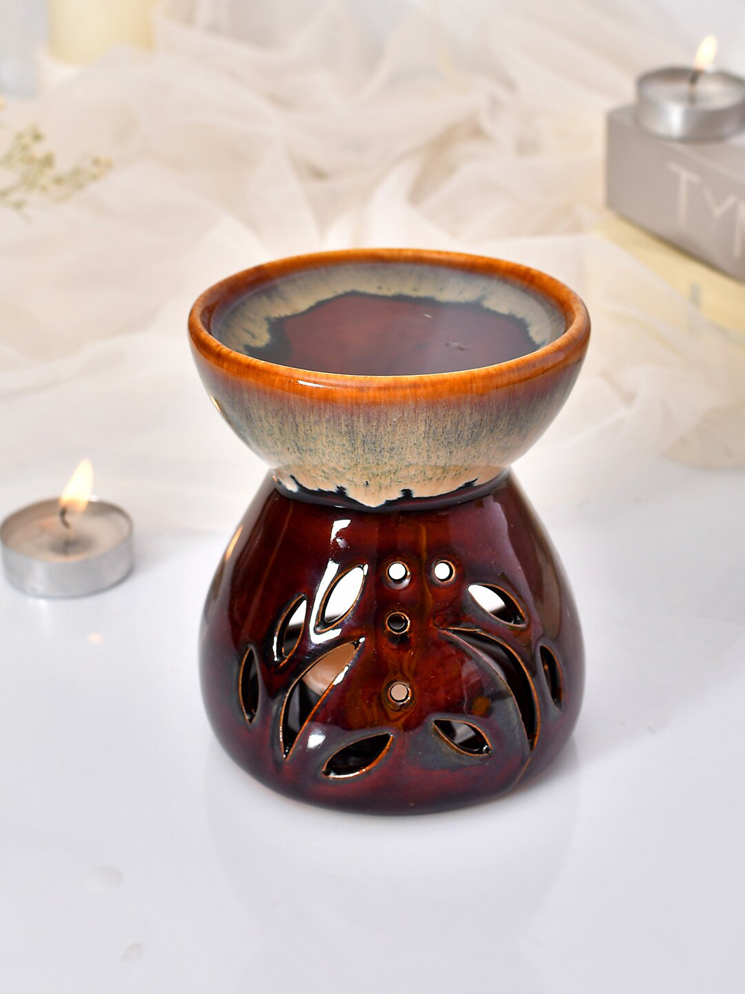 Buy TAYHAA Brown Ceramic Oil Diffusers - Aroma Oil Diffusers for Unisex ...