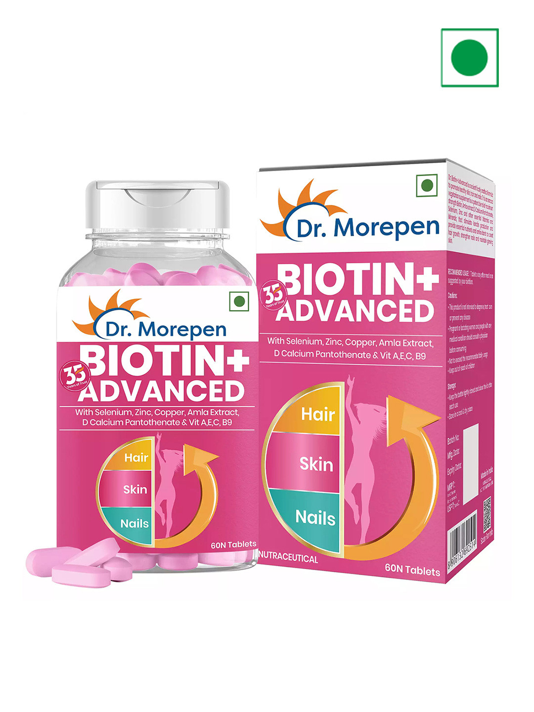 Buy Dr. Morepen Biotin+ Advanced Tablets 60 Tablets - Nutrition And ...