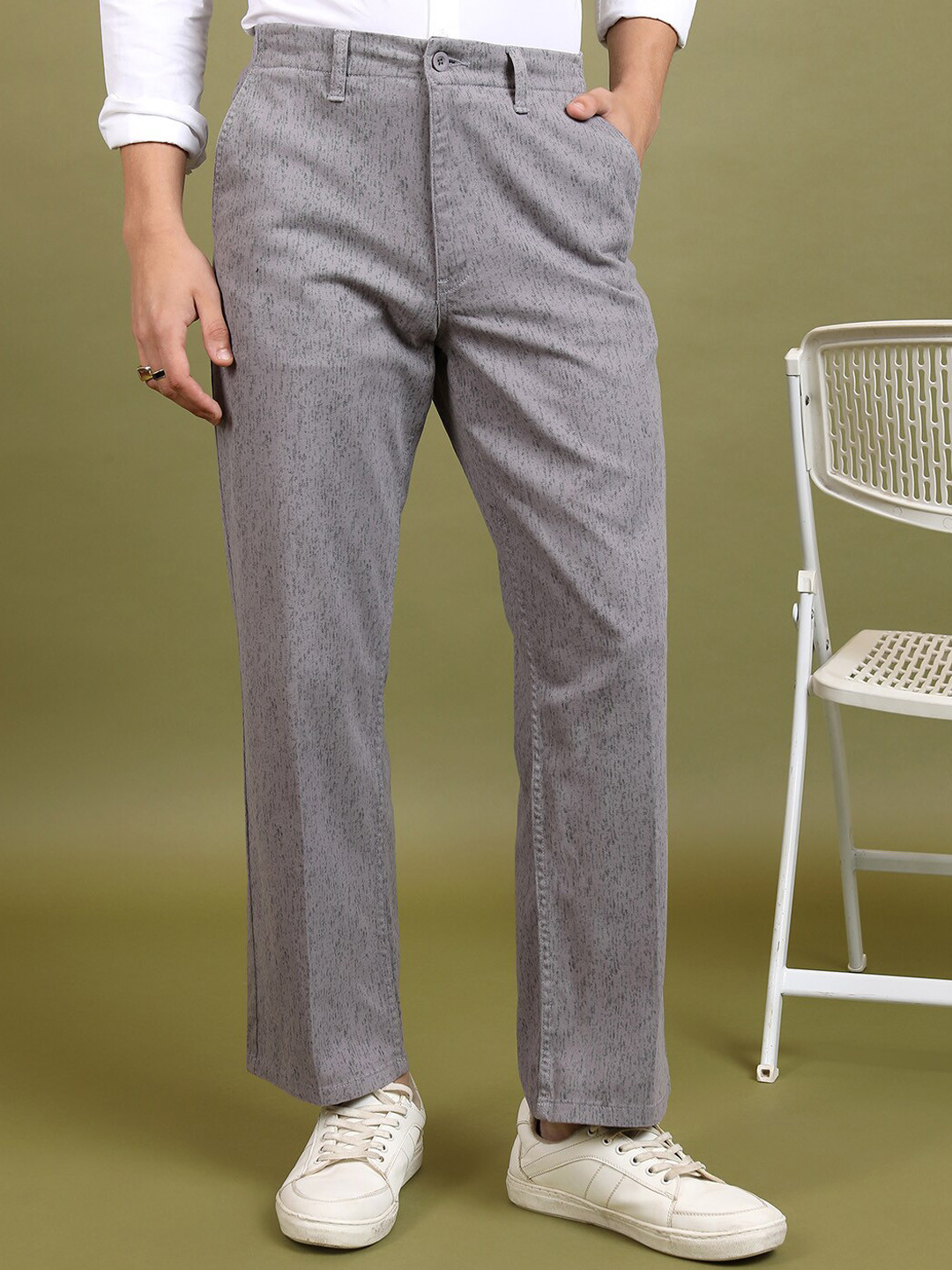 Buy HIGHLANDER Men Mid Rise Plain Regular Trousers - Trousers for Men ...