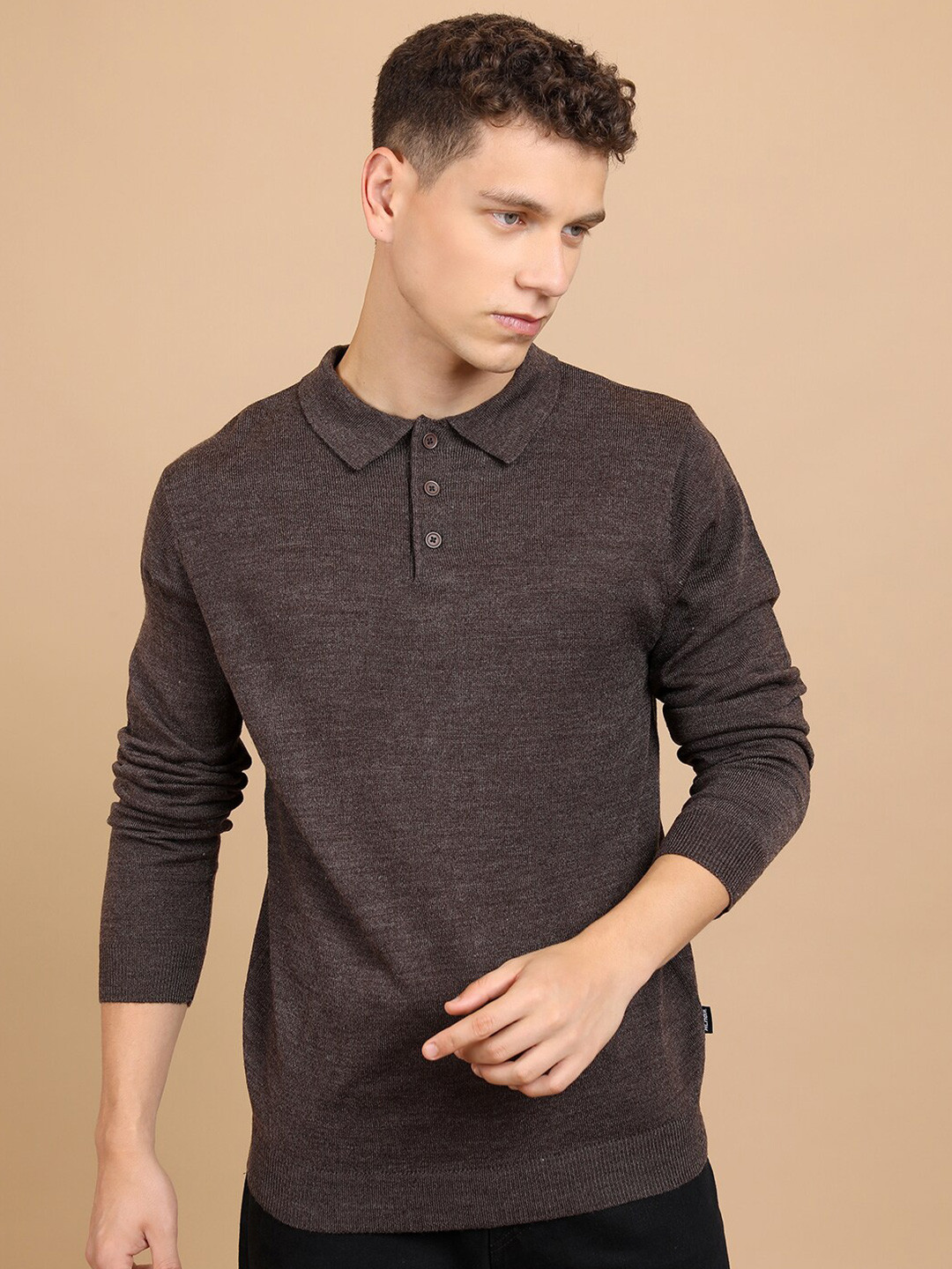 Buy HIGHLANDER Brown Shirt Collar Acrylic Pullover - Sweaters for Men 25939952 | Myntra