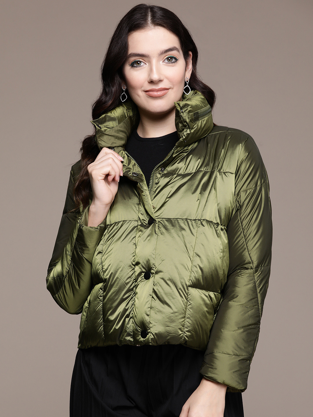 Buy Label Ritu Kumar Women Solid Puffer Jacket - Jackets for Women 25945502 | Myntra