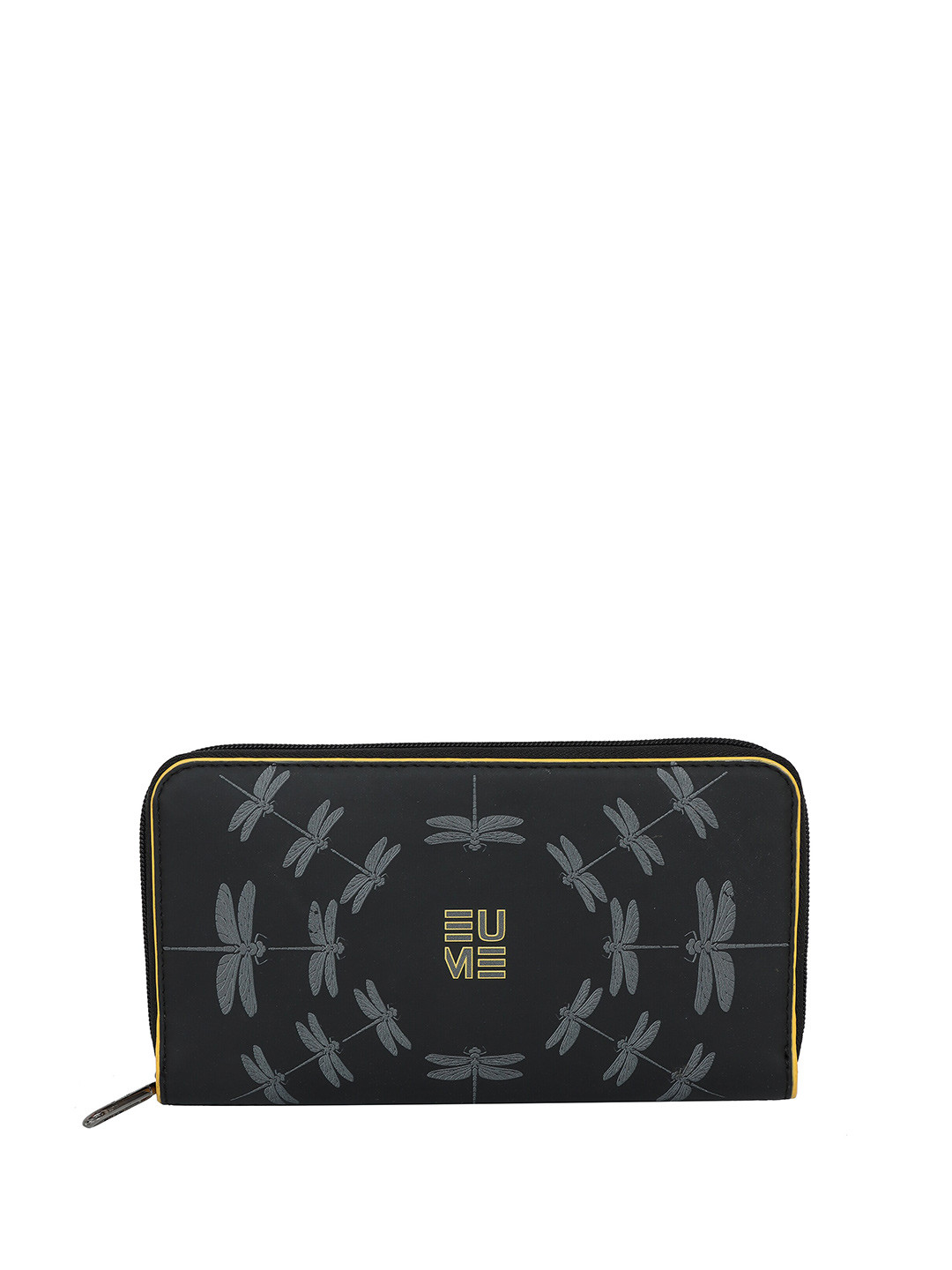 Buy EUME Women Brand Logo Printed Vegan Leather Zip Around Wallet ...