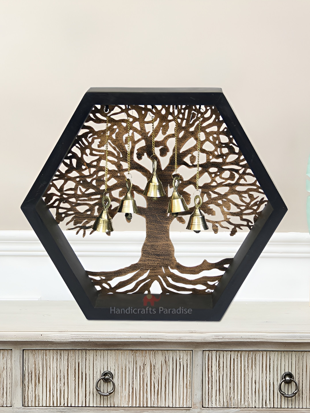 Buy HANDICRAFTS PARADISE Gold Toned Black Tree Of Life Showpiece ...